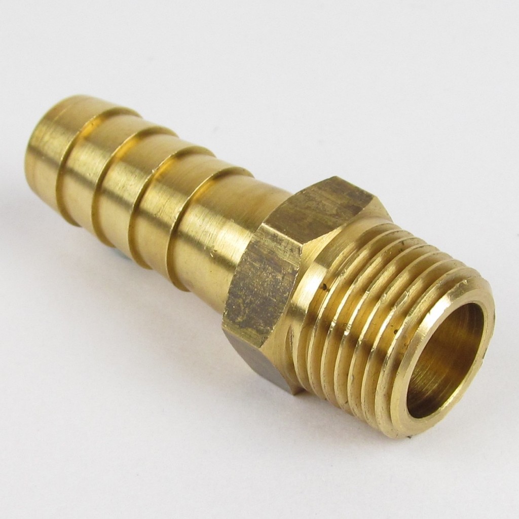 MH-08-10 1/2" BSPT x 5/8" (16mm) Brass Hose Tail Fitting - Eurocarb